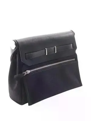 Hermès 2024 Military Toile And Vache Hunter Herbag Zip 20 Crossbody Bag - Black