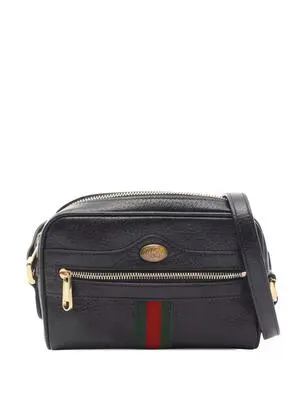 Gucci 2000-2015 Mini Calfskin Web Ophidia Crossbody Bag - Black