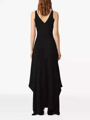 AMI Paris Long Silk-blend Godet Dress