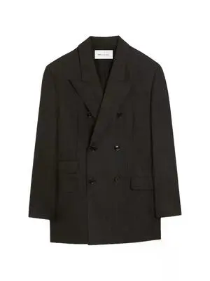 AMI Paris Double-breasted Striped Wool Blazer