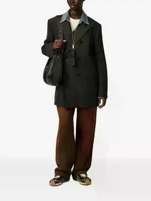 AMI Paris Double-breasted Striped Wool Blazer