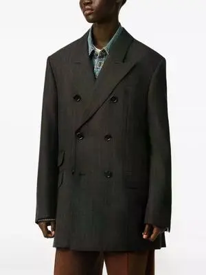 AMI Paris Double-breasted Striped Wool Blazer