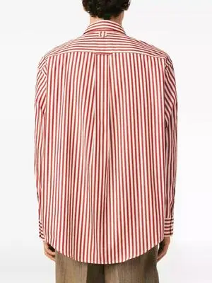 AMI Paris Large Striped Shirt With Embossed De Coeur
