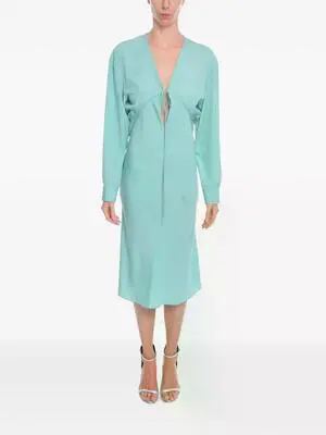 SUPER BLOND Cut-out Long-sleeve Midi Dress