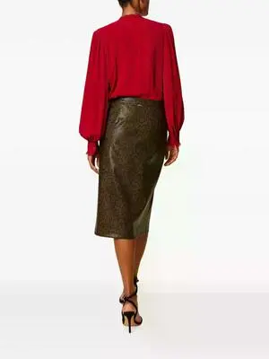 TWINSET Python-print Midi Skirt