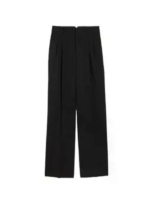 AMI Paris High-waisted Wide-leg Wool Trousers