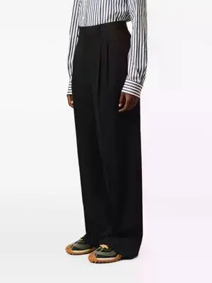 AMI Paris High-waisted Wide-leg Wool Trousers