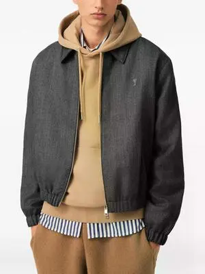 AMI Paris Wool Padded Jacket With De Coeur