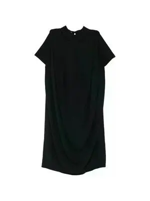 MELITTA BAUMEISTER Peter Pan Collar Draped Dress - Black
