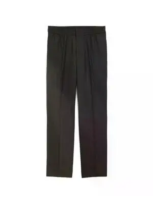AMI Paris Elasticated-waist Striped Wool Trousers - Grey