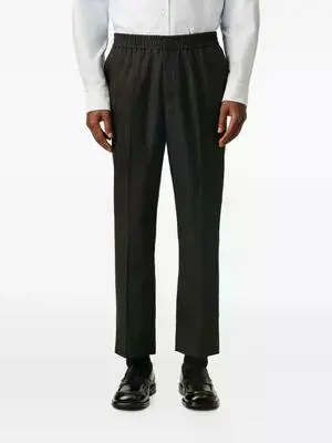 AMI Paris Elasticated-waist Striped Wool Trousers