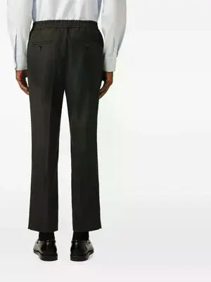 AMI Paris Elasticated-waist Striped Wool Trousers