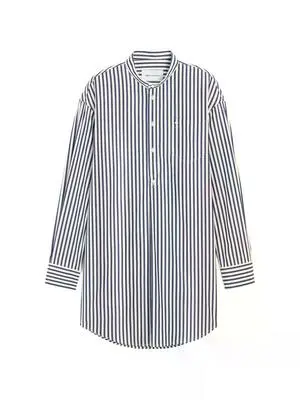 AMI Paris Cotton Mao-collar Tunic Dress