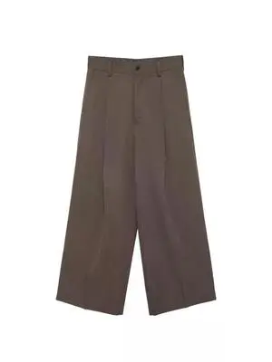 SSSTEIN Pleated Wide-leg Trousers - Brown