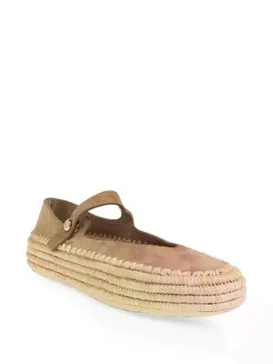 Loewe Rio Mary-jane In Suede And Raffia