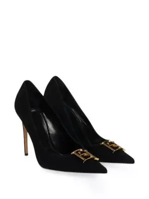 Elisabetta Franchi Logo-plaque Suede Pumps