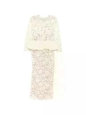 SELF-PORTRAIT Peplum Floral-lace Dress