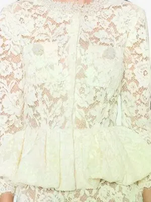 SELF-PORTRAIT Peplum Floral-lace Dress