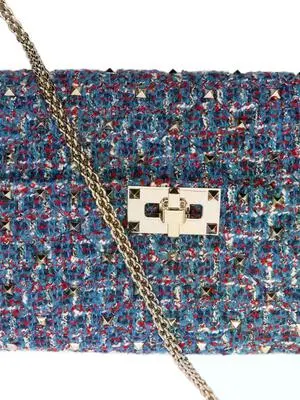 Valentino Garavani Rockstud Spike Tweed Shoulder Bag