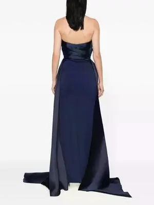 Solace London Rumi Halterneck Maxi Dress - Blue