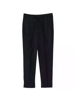 Caruso Pinstripe Pleated Trousers - Blue