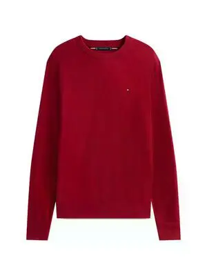Tommy Hilfiger Logo-embroidered Crew-neck Sweater - Red