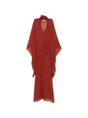 DE LA VALI Florencia Ruched-detail Maxi Dress