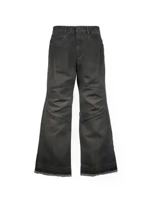 XLIM Panelled Frayed-hem Trousers - Black