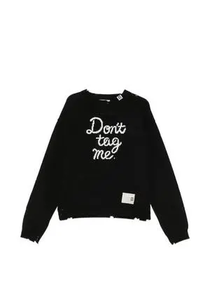 Mihara Yasuhiro Jacquard Distressed Knitted Sweater
