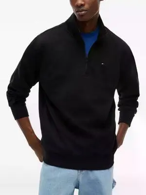 Tommy Hilfiger Quarter-zip Logo-embroidered Sweater