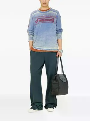 DIESEL® Distressed Sweatpants With Crystal Details