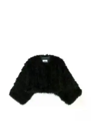YVES SALOMON Feather-trim Cropped Jacket