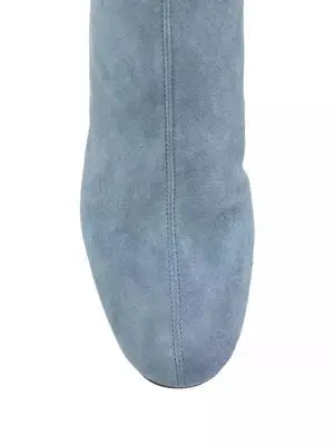 AQUAZZURA Saint Honore Suede Rear-zip Ankle Boots - Blue