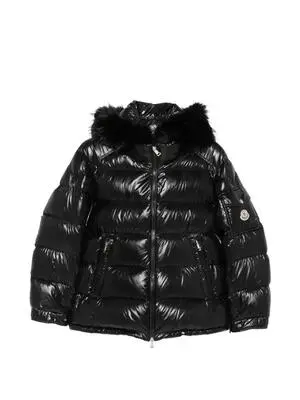 Moncler Fur-trim Quilted Jacket - Black