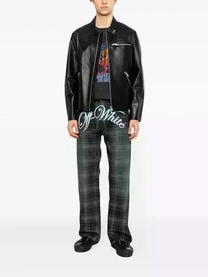 Off-White Check Jaquarded Straight Jeans