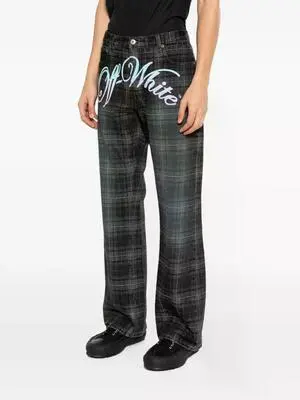 Off-White Check Jaquarded Straight Jeans