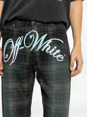 Off-White Check Jaquarded Straight Jeans