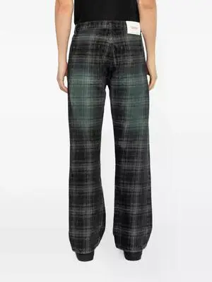 Off-White Check Jaquarded Straight Jeans - Black