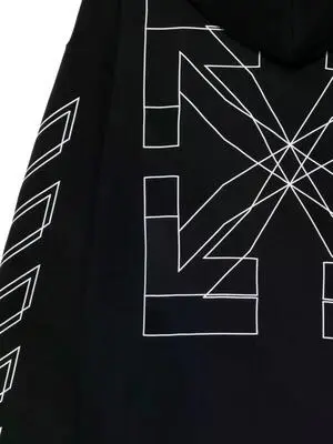 Off-White Outline Double-arrow Zip-up Hoodie - Black