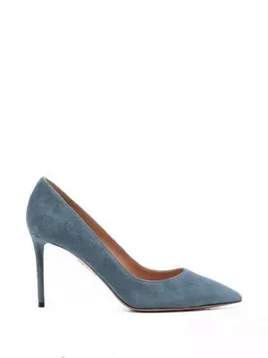 AQUAZZURA Purist Point-toe Suede Heeled Pumps - Blue