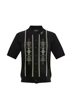 Amiri Embroidered Short-sleeve Cardigan