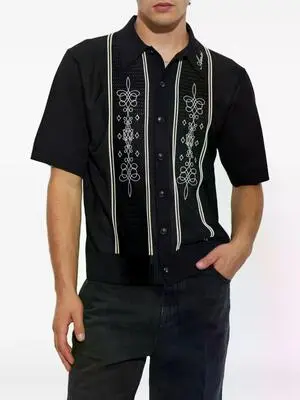 Amiri Embroidered Short-sleeve Cardigan