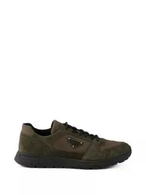 Prada Prax Suede And Re-nylon Sneakers - Green