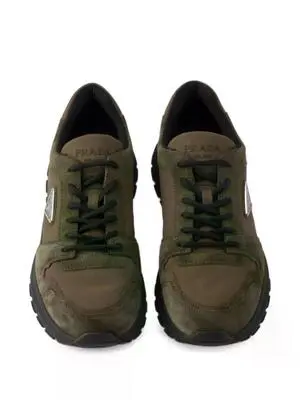 Prada Prax Suede And Re-nylon Sneakers - Green