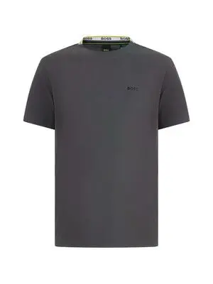 BOSS Logo-embroidered T-shirt - Grey