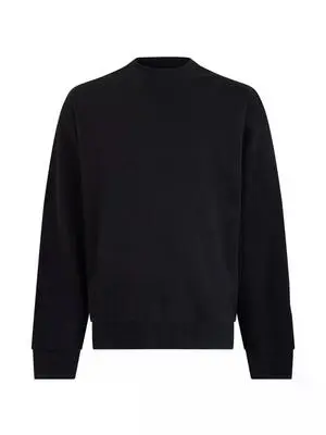 BOSS Logo-patch Ribbed-trim Sweater - Black