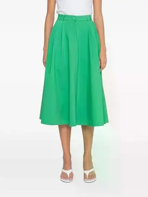 NISSA High-waisted Cotton Midi Skirt - Green