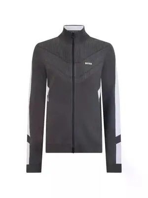 BOSS Zip-up Panelled Sweater