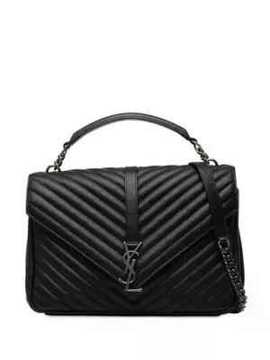 Saint Laurent Quilted Sheepskin Monogram College Satchel