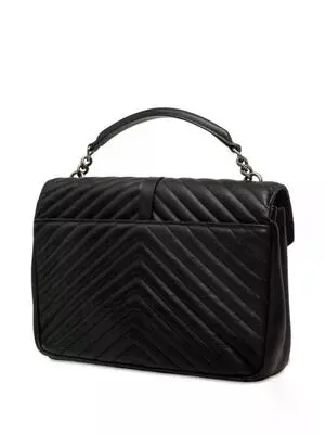 Saint Laurent Quilted Sheepskin Monogram College Satchel